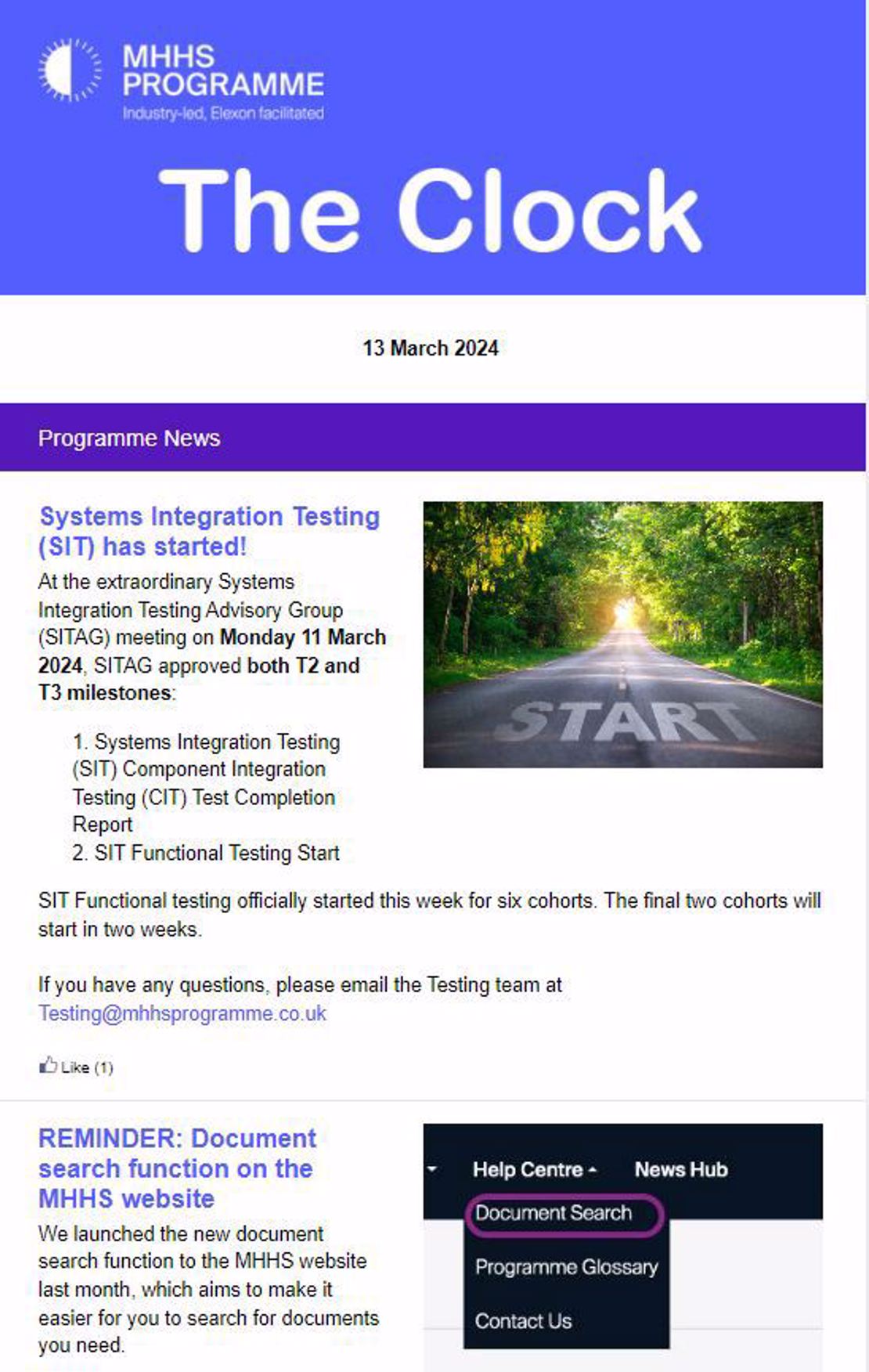 The Clock: 13 March 2024 - MHHS Programme